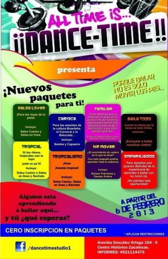 Dance-Time Studio en ZACATECAS. Teléfono y más info.