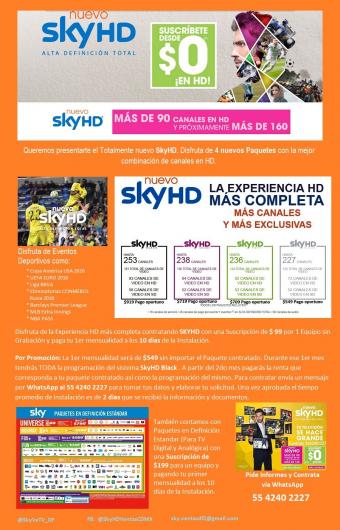 Sky hd, vetv ventas df en Mexico City. Teléfono y más info.